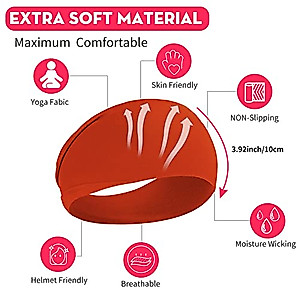 RITOPER Women's Workout Wide Headbands - Non Slip, Super Soft Yoga Running Exercise Bands, Elastic Sweat and Hair Wraps