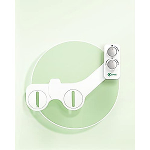 Bidet Attachment for Toilet, Ciays Ultra-Slim Bidet Toilet Seat Attachment , Self-Cleaning Dual Nozzles, Non-Electric Bidet Attachment for Sanitary and Feminine Wash, Sliver/White (CIBA02)