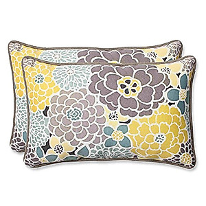 Pillow Perfect Outdoor/Indoor Lois Vapor Lumbar Pillows, 2 Count (Pack of 1), Blue
