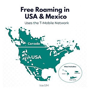 travSIM Canada SIM Card | Uses The T-Mobile Network | 5GB Mobile Data | Free Roaming USA & Mexico | SIM Card for Canada Travel has Unlimited National Calls & Texts | SIM Card Canada 14 Days