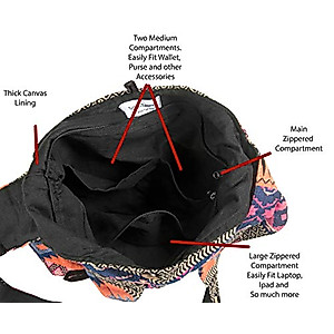 Tribe Azure Fair Trade Crossbody Handwoven Thick Cotton Shoulder Bag Shopping Market Purse Pink Casual Boho Roomy Spacious