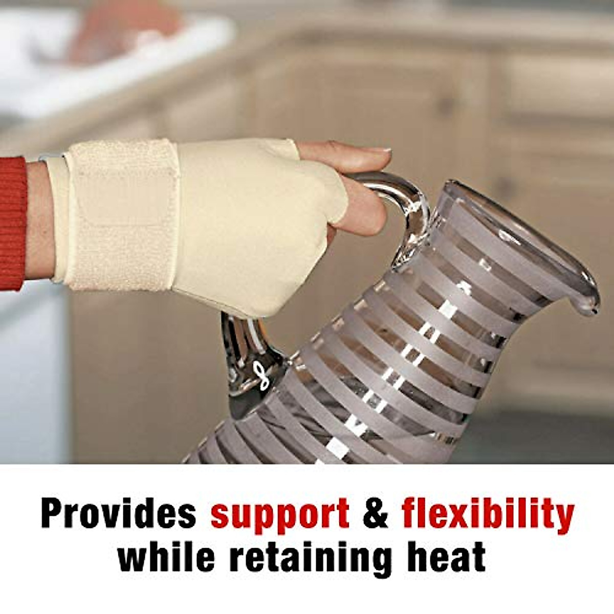 ACE Energizing Hand Support, Large/Extra Large, Beige, 1/Pack