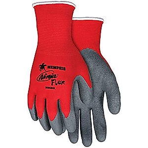 MCR Safety N9680M Ninja Flex Glove, Medium, Red/Gray, 12-Pack