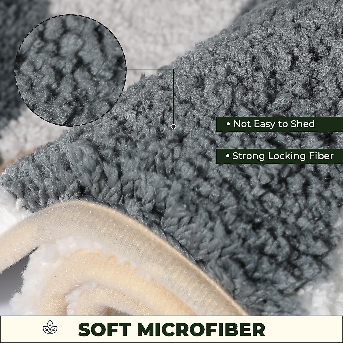 Loismood Bath Mat, Plants, Rectangular, 24'x16', Brown Bamboo, High Pile, TPR Back, Absorbent, Non Slip, Washable, Bathroom, Bedroom, Hallway