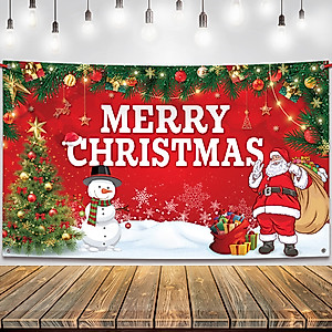KatchOn, Christmas Banner for Christmas Decorations - XtraLarge, 72x44 Inch | Merry Christmas Backdrop for Christmas Party Decorations | Christmas Party Banner | Christmas Wall Banner for Photography