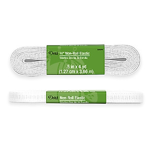 Dritz Notions Elastic Non Roll 1/2"x4yd Wht ,White