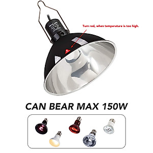 REPTI ZOO 8.5 Inch Reptile Lamp Fixture,Optical Reflection Cover for Reptile Glass Terrariums