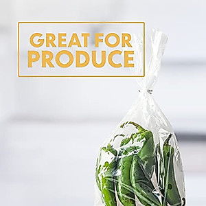 Perforated Plastic Bags For Vegetable Fruit Produce Grape Cherries Storage Bags With Ties, 50 Pack