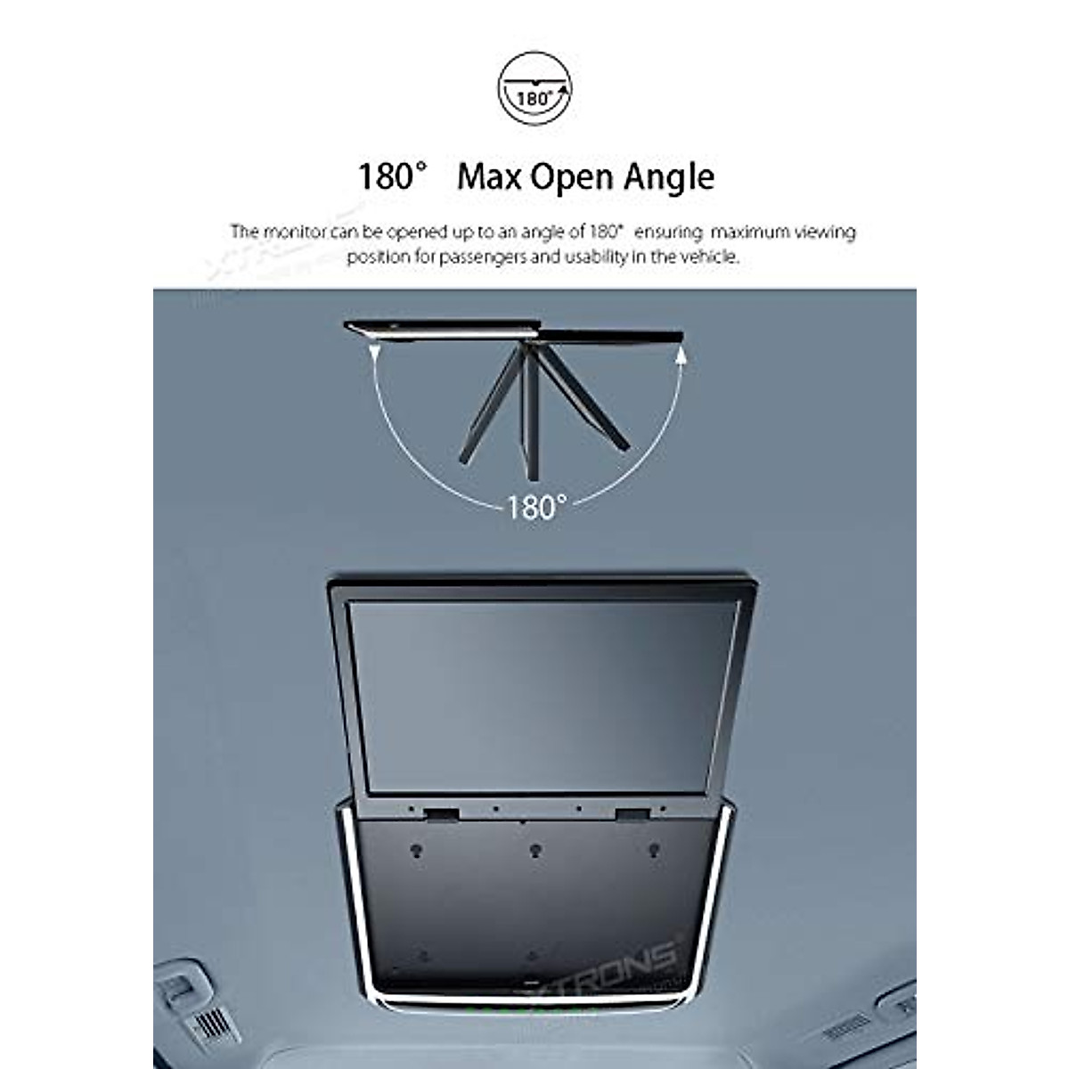 XTRONS® 15.6 Inch Ultra-Thin FHD Digital TFT Screen 1080P Video Car Overhead Player Roof Mounted Monitor HDMI Port (No DVD)