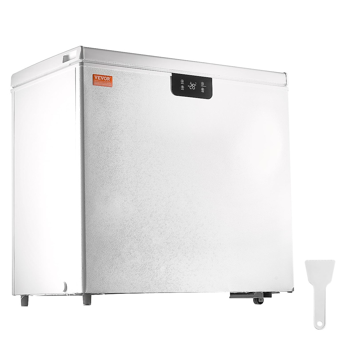 VEVOR Chest Freezer, 10 Cu.ft Compact Deep Freezer, Free Standing Top Open Door Compact Freezers with 2 Removable Baskets & Adjustable Thermostat, Energy Saving & Low Noise, White