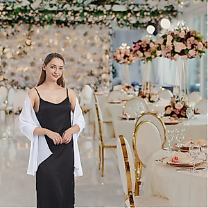 Ciormis White Bridesmaid Shawl Wraps, Wedding Chiffon Shawls Scarf for Women Evening Party Dresses(White)