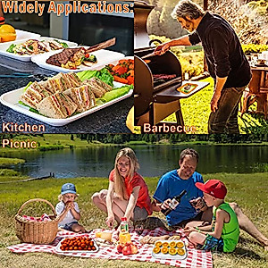 Stacking Food Storage Trays, 2 Pack Stackable Food Preservation Trays/Containers with Lid, Save Space Keep Food Fresh, Food Grade Plastic Wrap, BPA Free Serving Trays for Refrigerator Kitchen Picnic