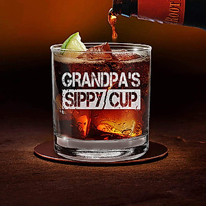 shop4ever Grandpa's Sippy Cup Engraved Whiskey Glass Promoted To Grandpa New Grandpa