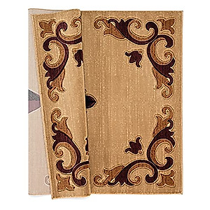 United Weavers of America Bristol Barnsley Beige Mat Rug, 2'7" x 4'2"