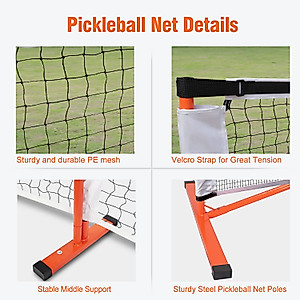 Horseshoe Tossing Game Kit & Pickleball Net with 4 Pickleballs