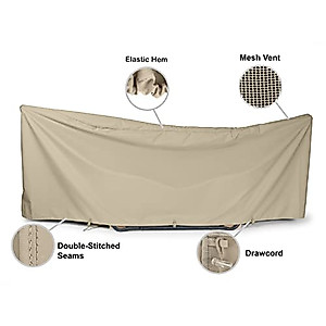 Covermates Hammock Cover - Weather Resistant Polyester, Double Stitched Seams, Securing Buckle Strap, Seating and Chair Covers-Khaki