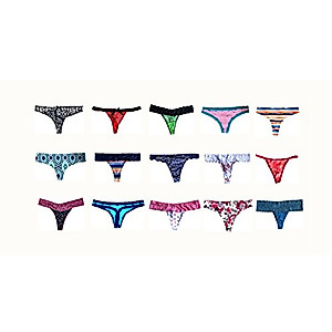 Morvia Varieties of Women Thong Pack Lacy Tanga G-string Bikini Underwear Panties (XXXL, 10 Pcs)