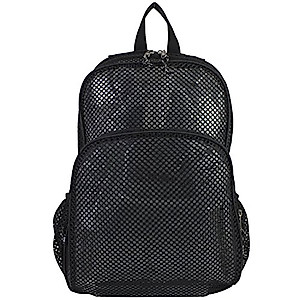 Eastsport Mesh Backpack With Adjustable Padded Shoulder Straps, Black