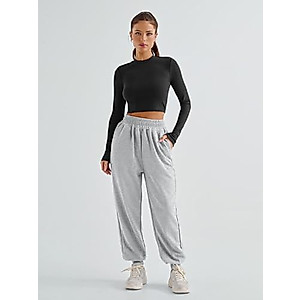 Yovela Fall Clothes for Women 2024 Trendy Fashion Outfits Pants Y2k Aesthetic Winter Cute Warm Clothing Sweatpants Girl Grey