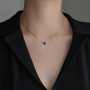 8mm/10mm Floating Genuine Natural Agate Cat Eyes Moonstone Turquoise Stone Bead Necklace for Women Teen Girls, Silver, quartzite