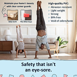 Bebe Earth Baby Proofing Corner Protectors, 12 Furniture Corner Guards Bumpers for Table - Clear Child Safety Protector for Home, New Parents and Couples