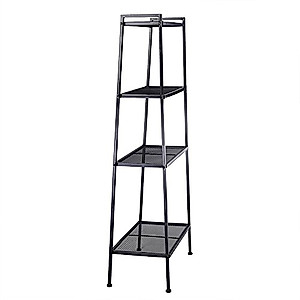 Ynredee Widen 4 Tiers Bookshelf,Ladder Shelf for Plant Flower Stand, Multipurpose Organizer Rack for Home, Office, Living Room (Black)