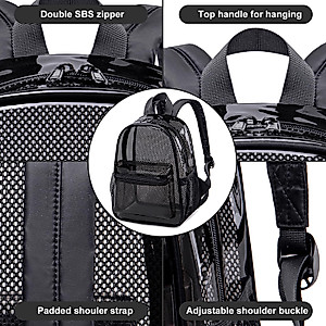 Clear Mini Backpack Stadium Events 12x12x6 Small Transparent Backpacks Plastic See Through Bag for Work Festival Security Travel