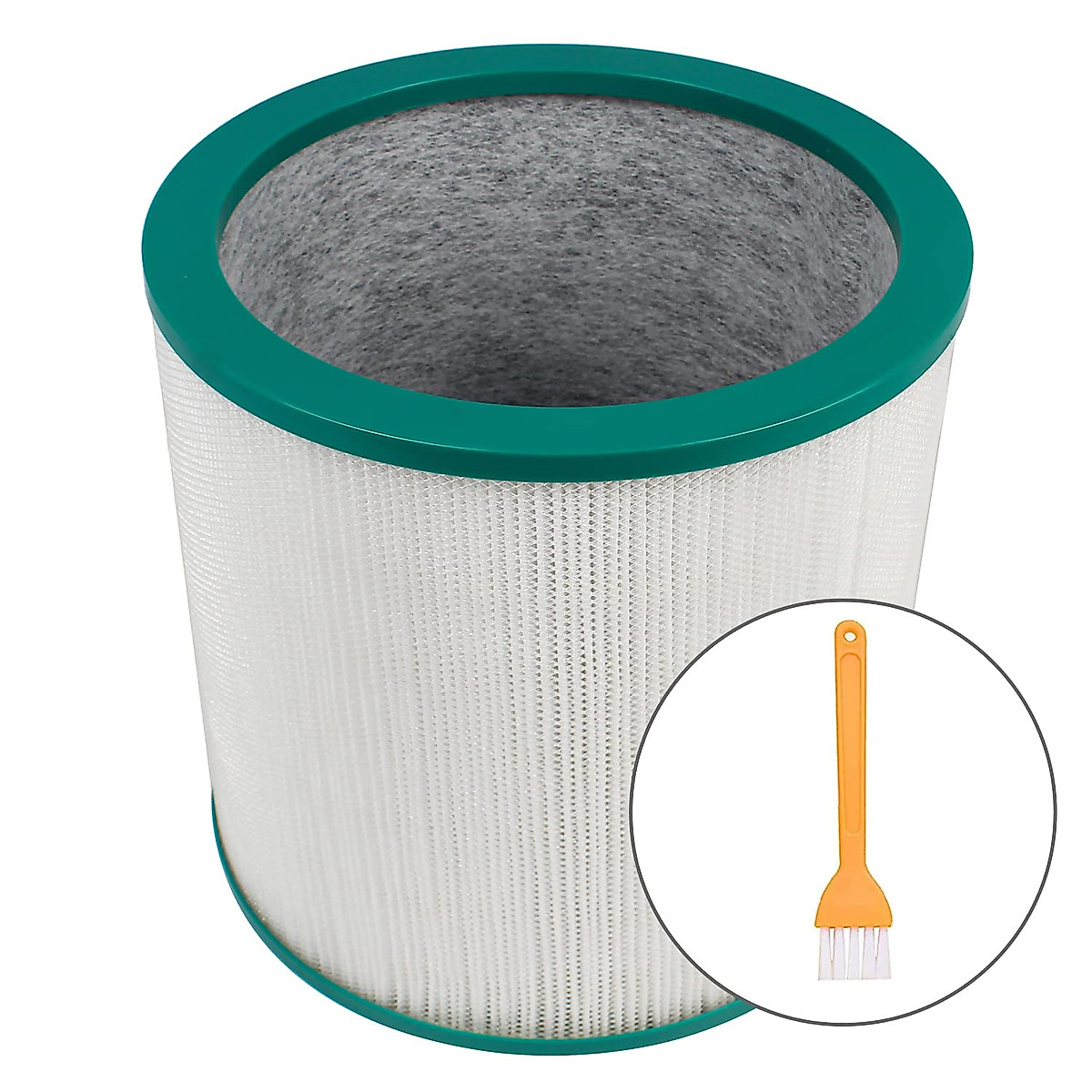 KTSIM HEPA Replacement Air Purifier Filter Compatible with Dyson Tower Purifier Pure Cool Link TP01, TP02, BP01, Replace Part No. 968126-03 (With Brush）