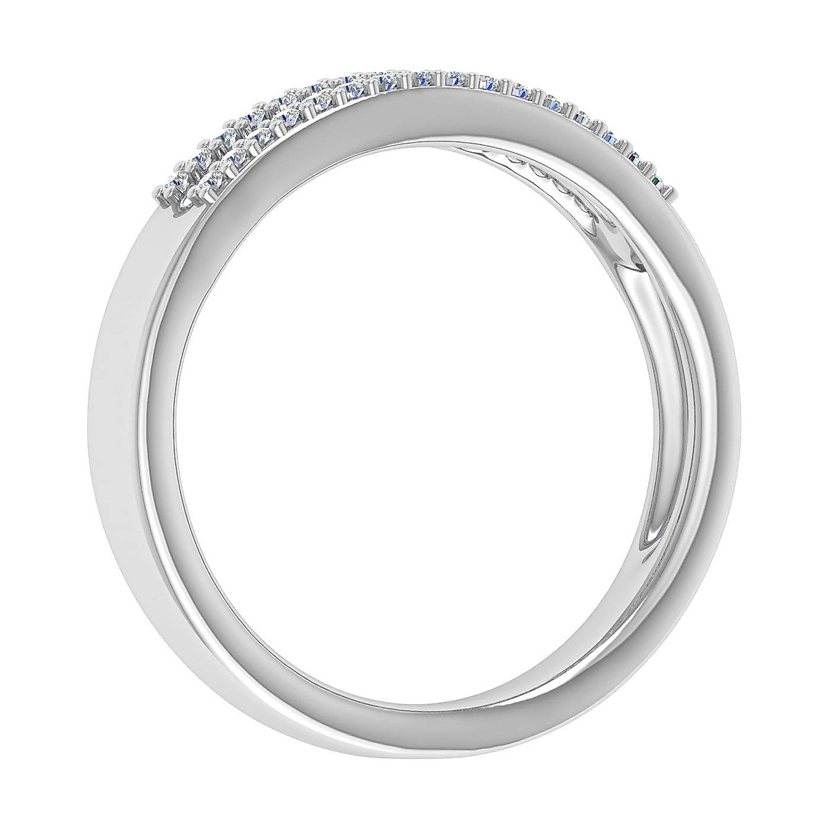 1/4 Carat Baguette and Round Shape Diamond Wedding Band Ring in 10K White Gold (Ring Size 4.75)