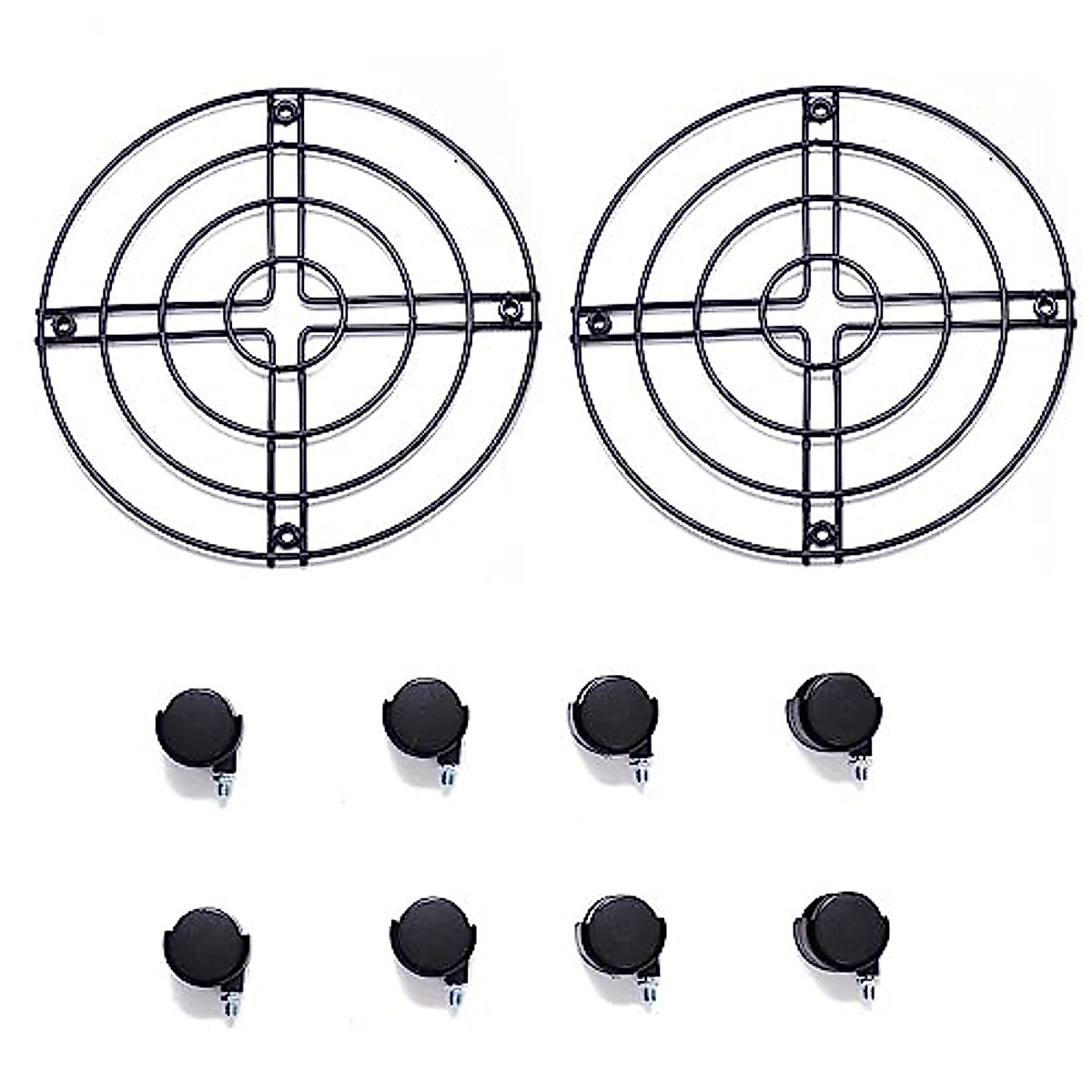 Artermy Plant Caddy with Wheels Rolling Plant Stand, 12'' Heavy Duty Plant Stand Black Tray for Patio Flower Pot,Large Plants Succulent Pots (2 Packs)