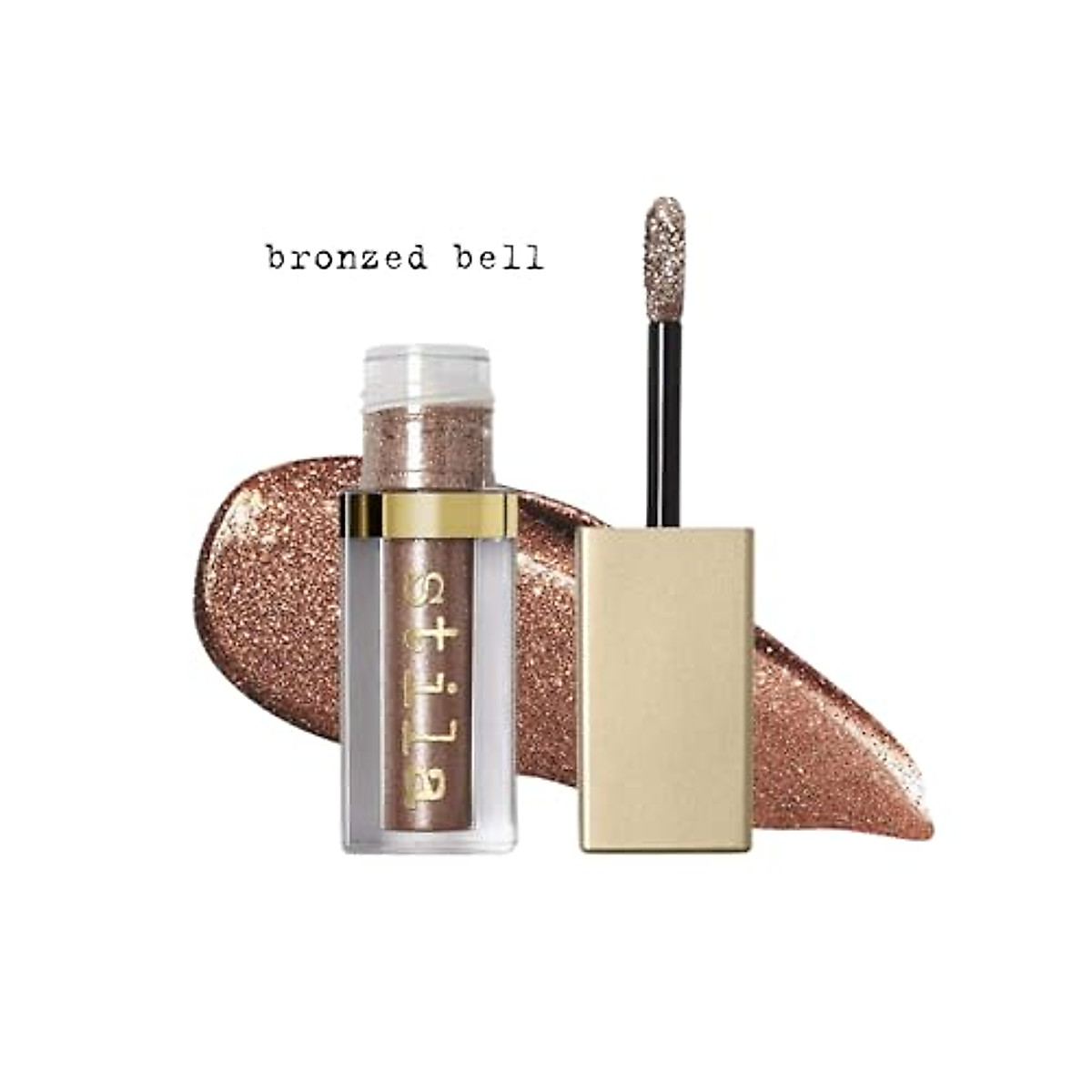 Stila Magnificent Metals Glitter and Glow Liquid Eye Shadow | Long Lasting Sparkle, Quick-Drying Eye Makeup | Lightweight Water Base | Bronzed Bell
