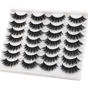 Cat Eye Lashes Natural Look False Eyelashes 14 Pairs Faux Mink Wispy Short Lashes Fluffy 3D Thick Strip Reusable Fake Eyelashes by HeyAlice