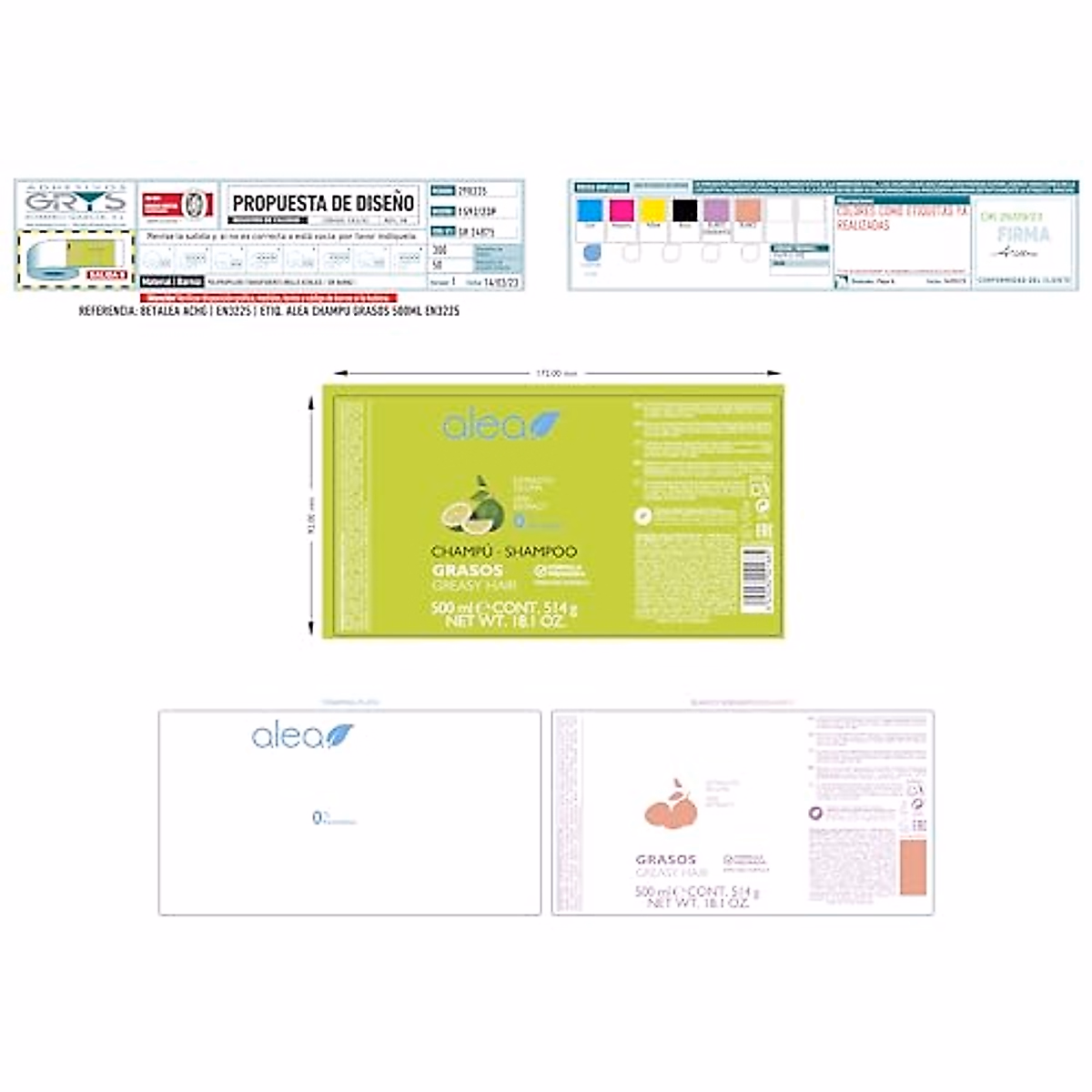 ALEA - Anti-Grease Shampoo - Greasy Hair Shampoo - 500 ml - with Lime Extract - Controls Excess Grease in Hair - Healthy Scalp - Soft Hair - Paraben-Free