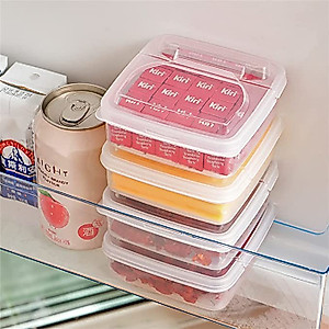 QWERF 4Pcs Sliced Cheese Container for Fridge With Flip Lid, Butter Block Cheese Slice Storage Box, Vegetable and Fruit Fresh-Keeping Box, Portable Leakproof Clear Food Fridge Organizer with Flip Lid