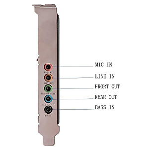 Padarsey PCIe Sound Card, 5.1 Internal Sound Card for PC Windows 7 with Low Profile Bracket, 3D Stereo PCI-e Audio Card, CMI8738 Chip 32/64 Bit Sound Card PCI Express Adapter