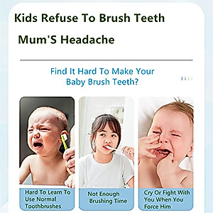 Toddler Children 360 U Shaped Toothbrush Kid Age 2-6&2-4&4-7&6-8 Yr All Rounded Teeth Brush Head Pack, Easy Circular Wide 3 Side Foam Manual Boy Girl Full Whole Mouth Guard Cepillo Dental Para Nios