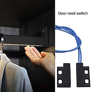 Bstinay AC110-220V Door Window Reed Switch Black Normally Open Magnetic Door Contacts Switch
