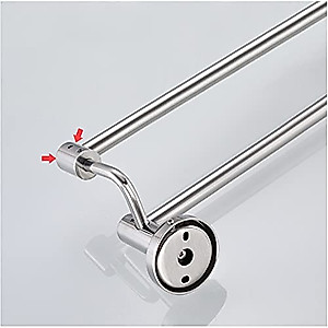 CL-ZZZ Stainless Steel Double Towel Rails, Polished Silver Finish Towel Bar 30cm-120cm, Wall Mounted Bath Towel Rod for Bathroom or Kitchen (Size : 35.4inch(90cm))