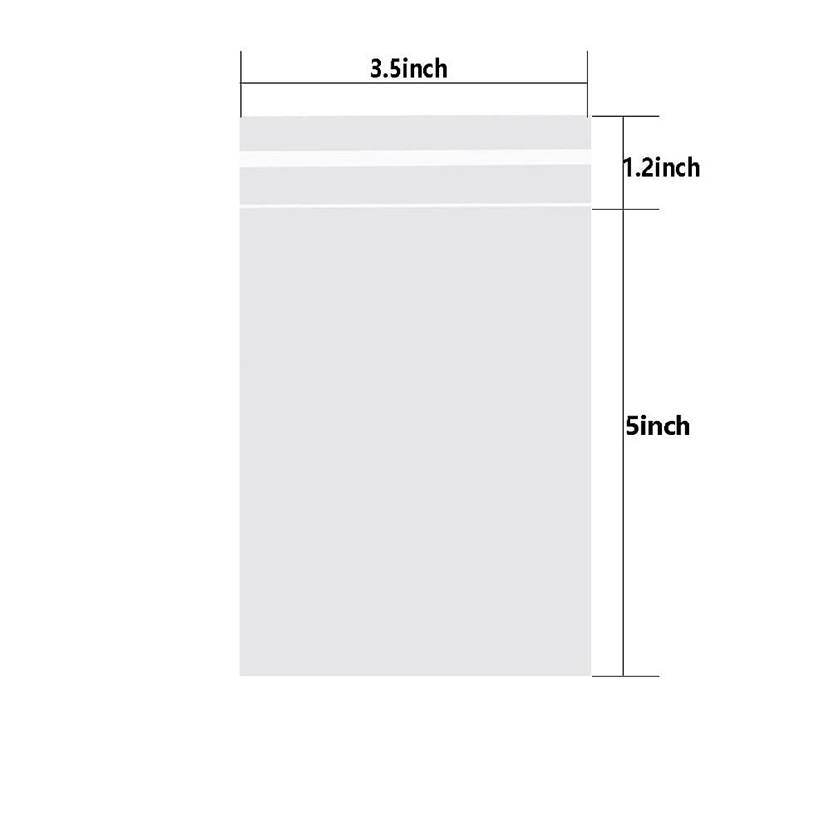 Keoferlo 3½ x 5-inch Small Cookie Cellophane Bags Self Adhesive Sealing Cellophane Bags Clear Resealable Celophan Treat Goodie Bags for Cookie Candy (200ct)