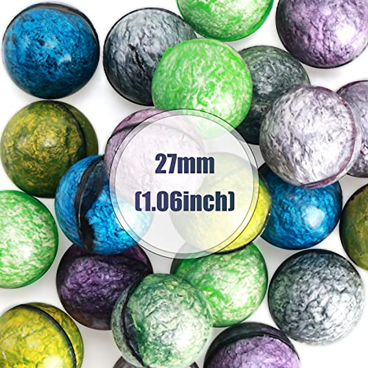 Pllieay 24PCS Small Bouncy Balls Bulk, 27mm Rubber Bowling Bouncing Balls Party Favors, Bowling Party Favors for Kids, Christmas Gift Bag Filling Stocking Stuffers