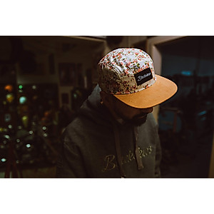 Blackskies Sakura 5-Panel Cap White with Cherry Blossoms Unisex Baseball Cap