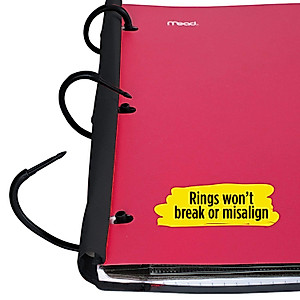 Five Star Flex Hybrid NoteBinder, 1 Inch Binder with Tabs, Notebook and 3 Ring Binder All-in-One, Black (72009)