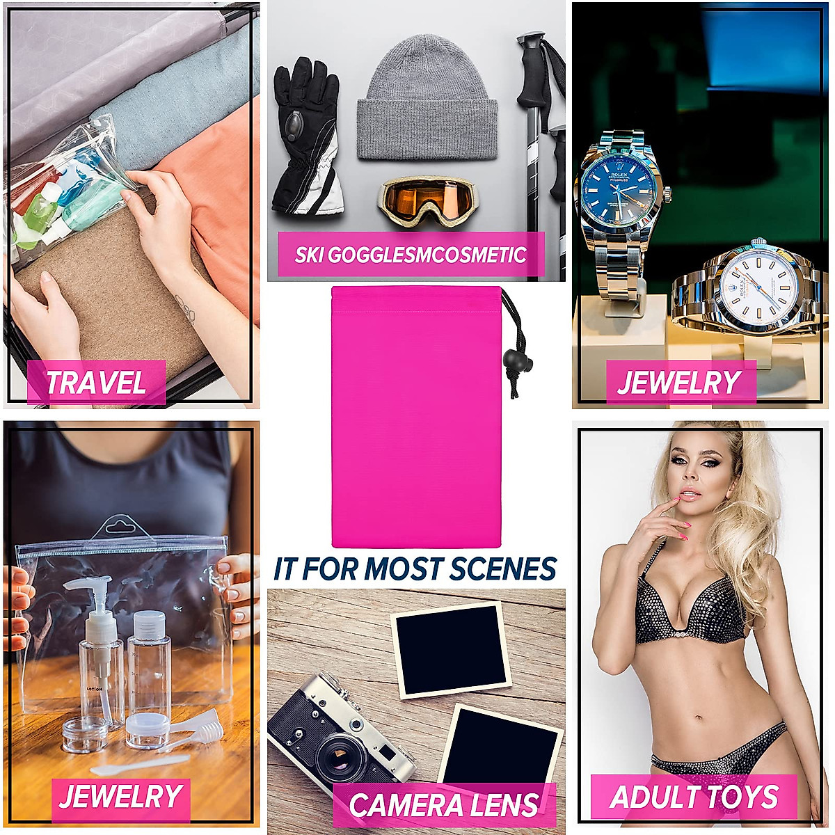 15 Pieces Adult Toy Storage Bags Microfiber Drawstring Storage Bags 2 Sizes Multi Purpose Toy Storage Bags Foldable Adult Toy Organizer Ditty Bag Microfiber Pouch for Toys Clothes Cosmetic Travel