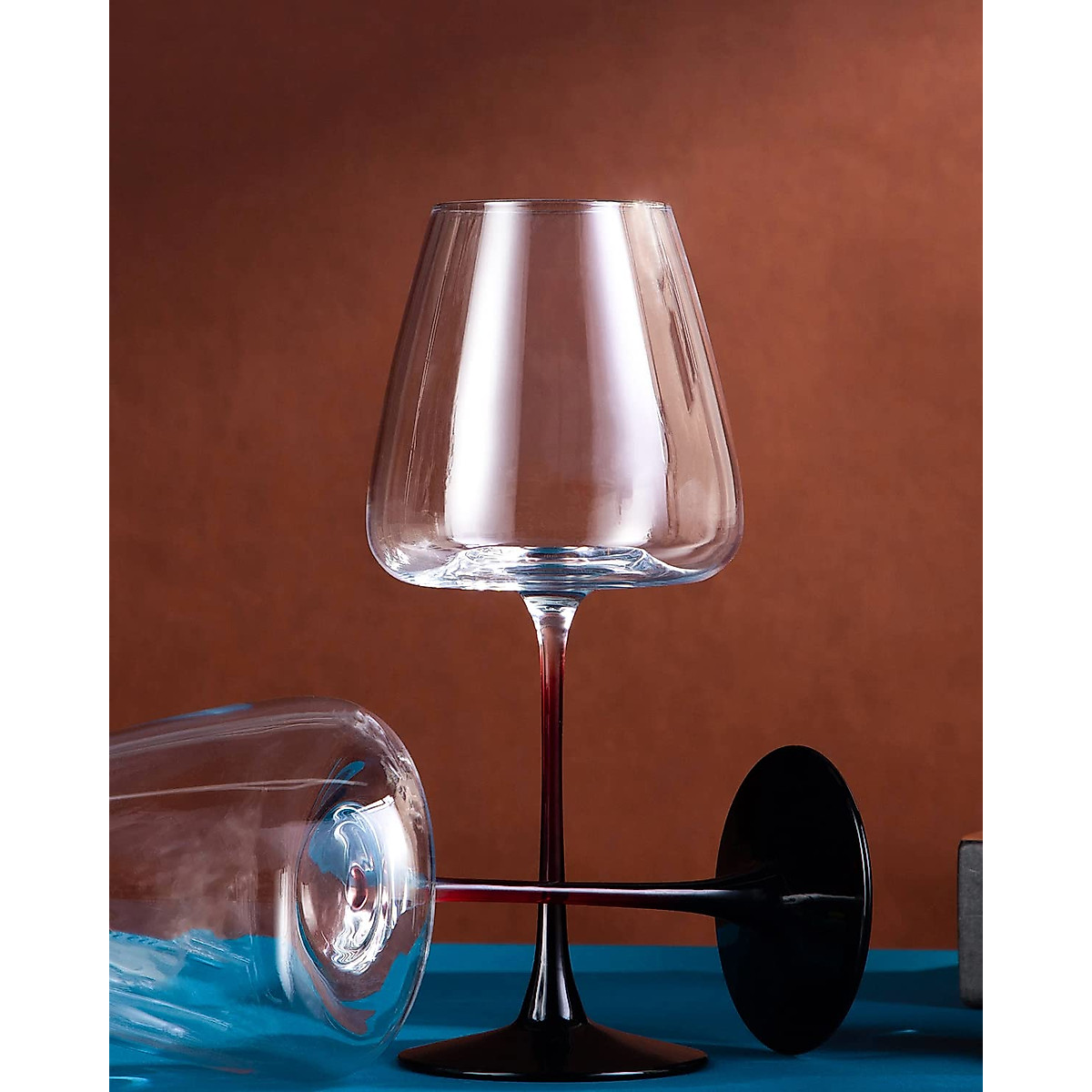 GIFORYA Wine Glasses Set of 2,19 OZ Crystal Clear Wine Glasses, Unique Long Stem Wine Glasses for Daily Use or Birthday Gift, Lead-Free Premium Drinking Glassware