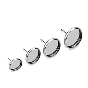 Anneome 80pcs Ear Stud Bezel Post Back Earrings Blank Safety Pin Earrings Stud Earring Posts Earring Bezel Setting Stud Earring Backs Flat Earring Post DIY Earring Base Not Baffle