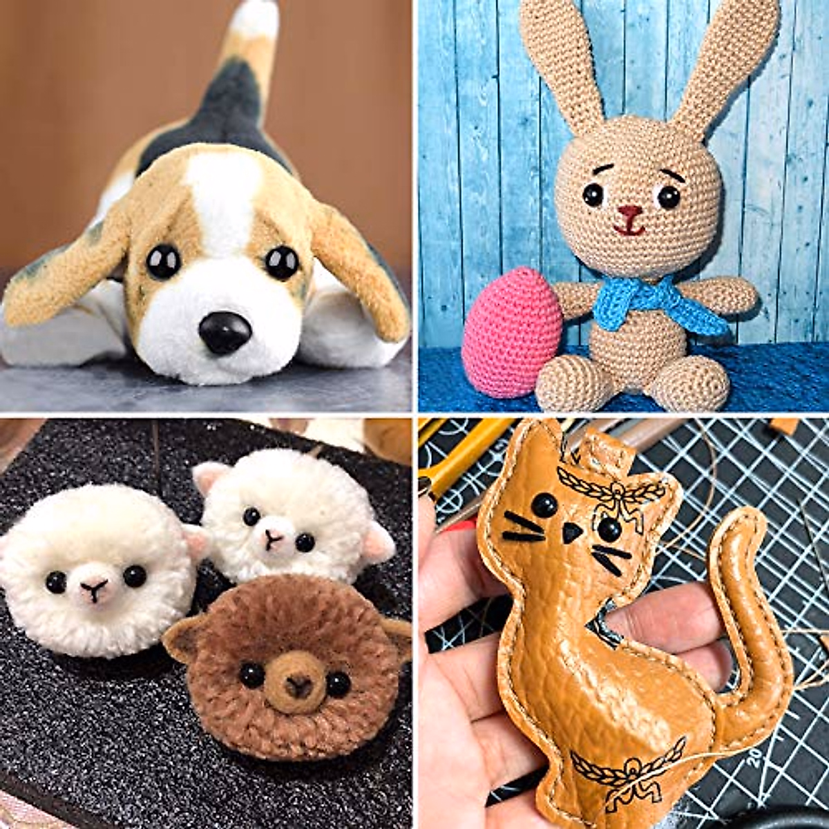 120PCS Plastic Safety Crochet Eyes Bulk with 120PCS Washers for Crochet Crafts (0.48Inch/12mm)