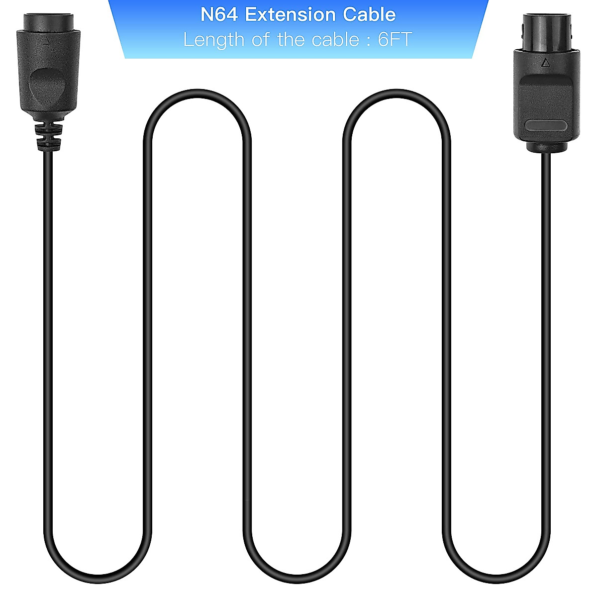 NOVEMS N64 Controller Extension Cable, N64 Extension Cord Compatible with Nintendo 64 N64 Controller Gamepad - 6Ft / 4Pack