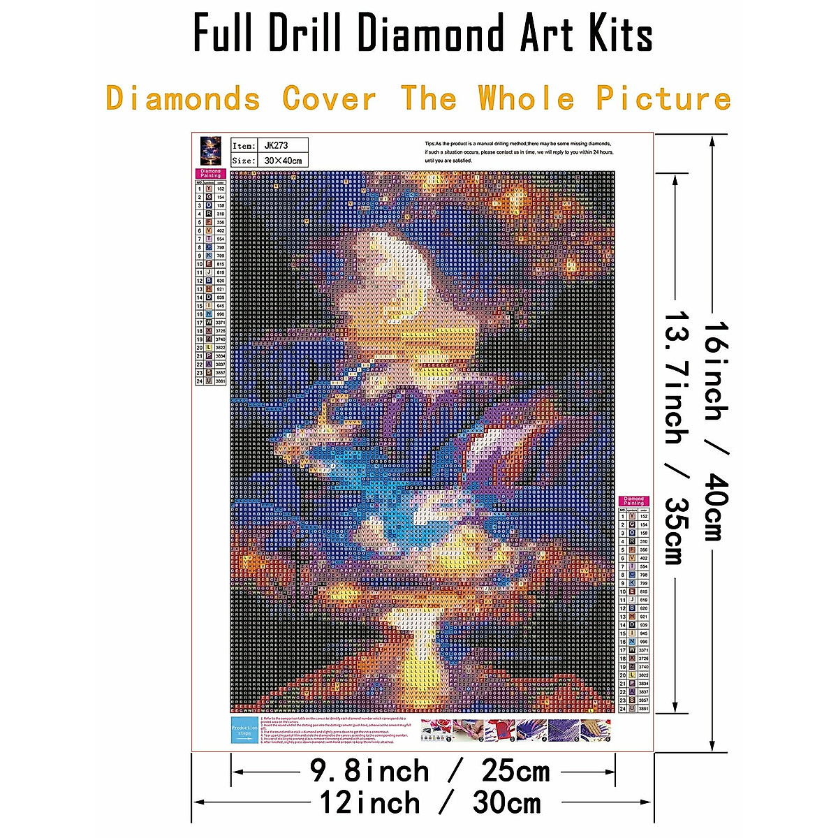 CHWGLFGG 5D Diamond Painting Kits for Adults Beginners, Moonlight Waterfall Diamond Art Kits, DIY Full Round Drill Night Moon Landscape Paint with Diamonds Gem Art, Home Wall Decor 12 x 16 Inch