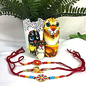 KSJONE Rakhi for Brother Rakhi for Brother and Bhabhi Send Rakhi to Usa Rakhi for Brother with gift set rakhi set rakhi gift for sister Designer Fancy Rakhi 3 Pcs