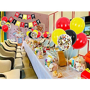 Red Yellow Black Birthday Decorations -Red Yellow Black Balloons for Birthday Party Supplies